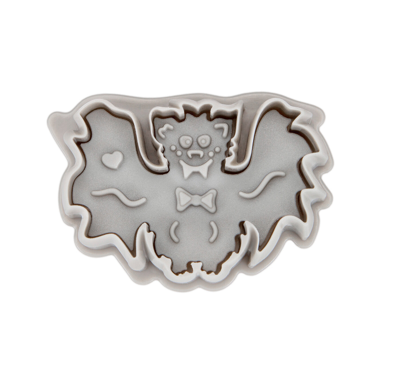 Embossed cookie cutter with ejector - Bat | Tortenbild-Druckerei